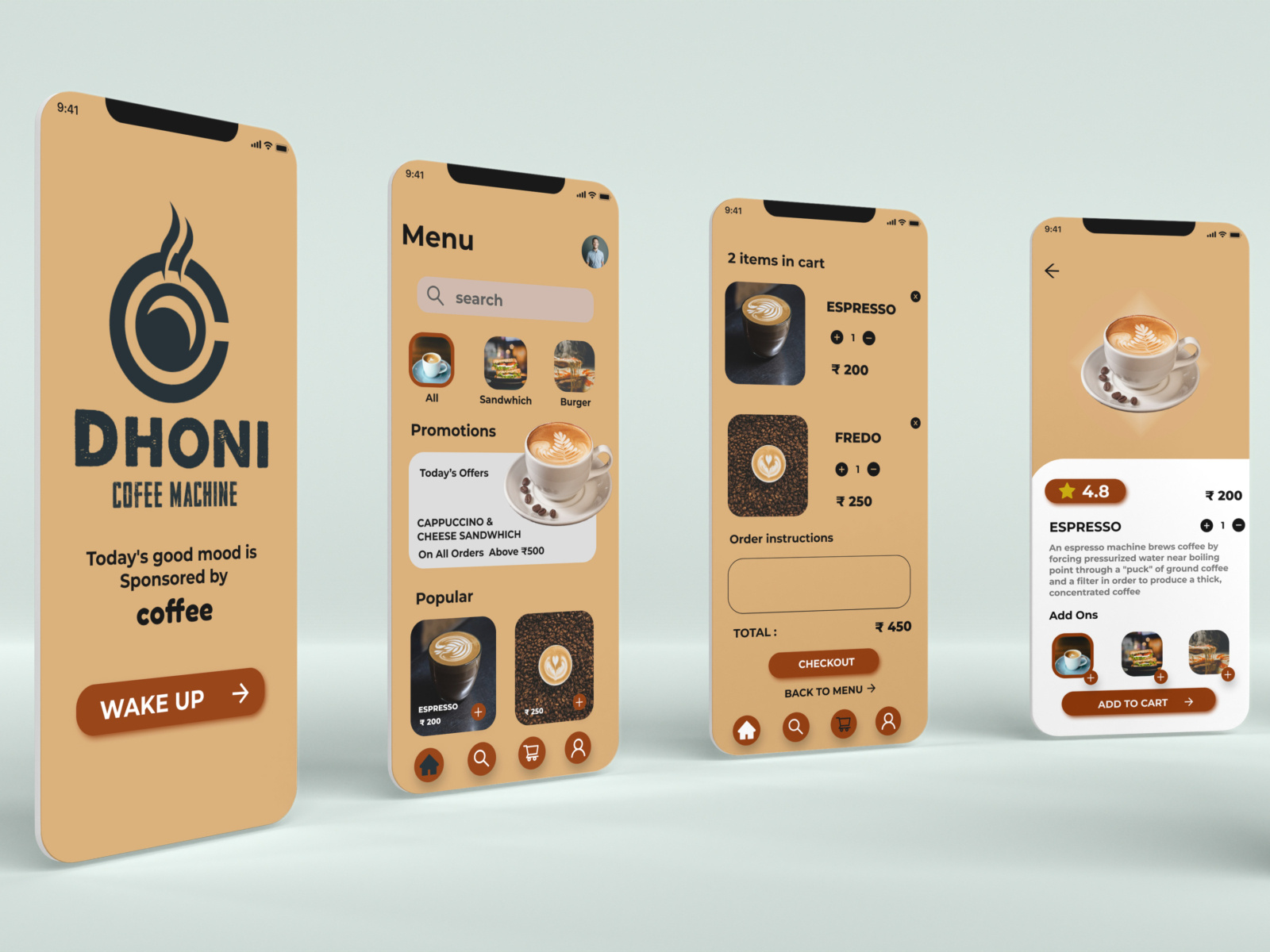 DHONI COFFEE MACHINE | UI/UX DESIGN by Magnus_opus on Dribbble