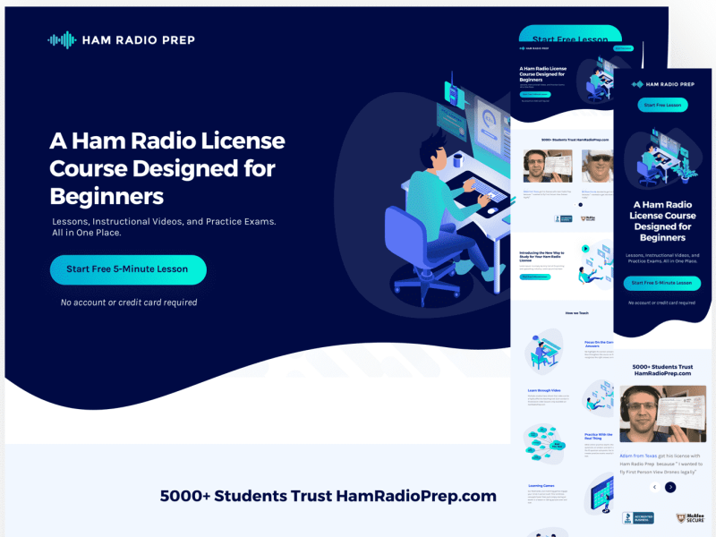 Ham Radio Prep - Web UI by Ocean of Designs on Dribbble