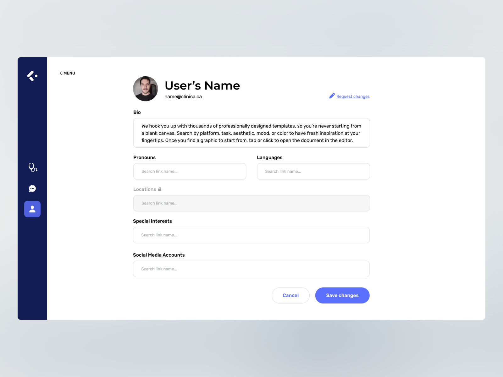 Virtual Clinic Chat Platform UI/UX - Profile by Pedro Virga on Dribbble