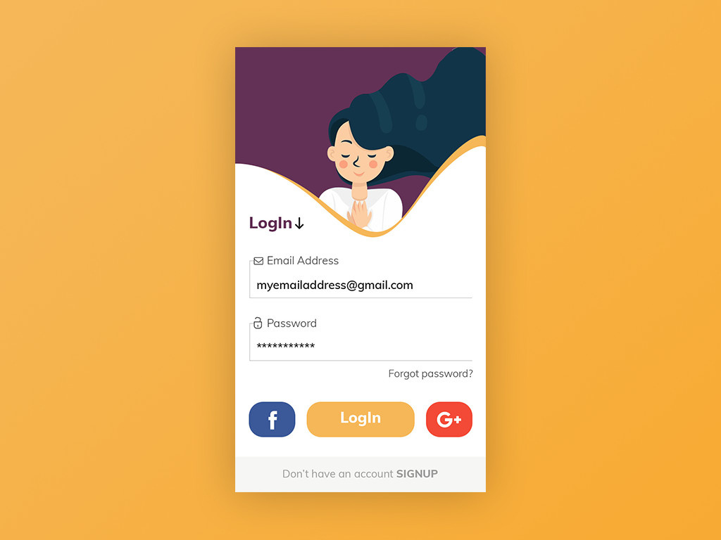 Login Screen by Mansi soni on Dribbble