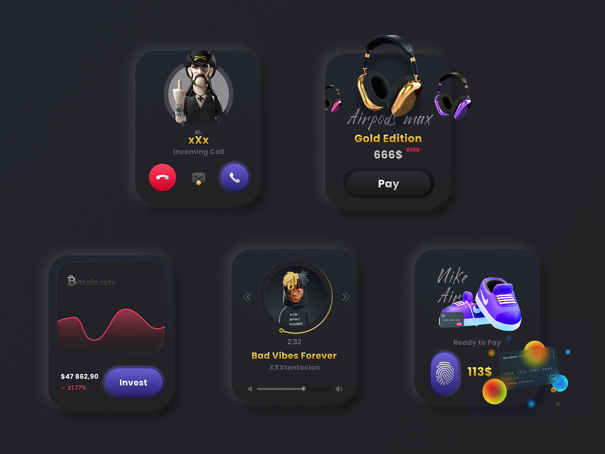 Smart Watch Interface by Jenya Martynenko on Dribbble