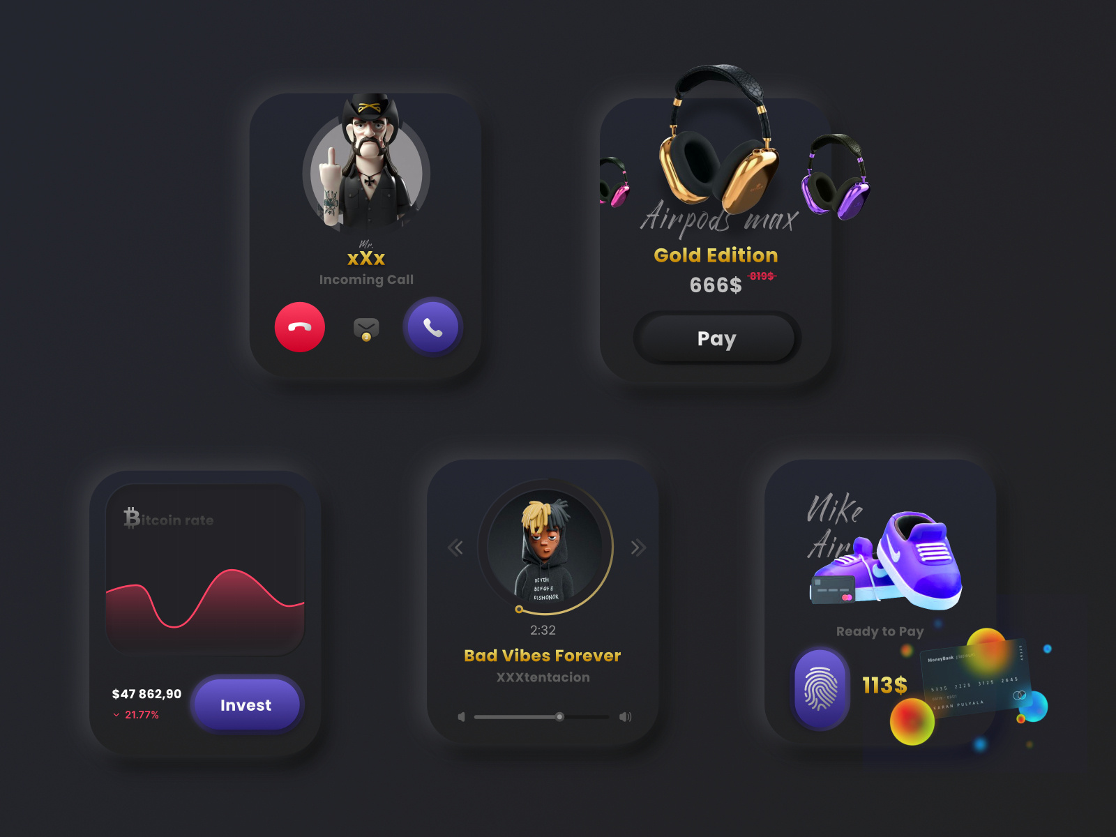 Smart Watch Interface by Jenya Martynenko on Dribbble