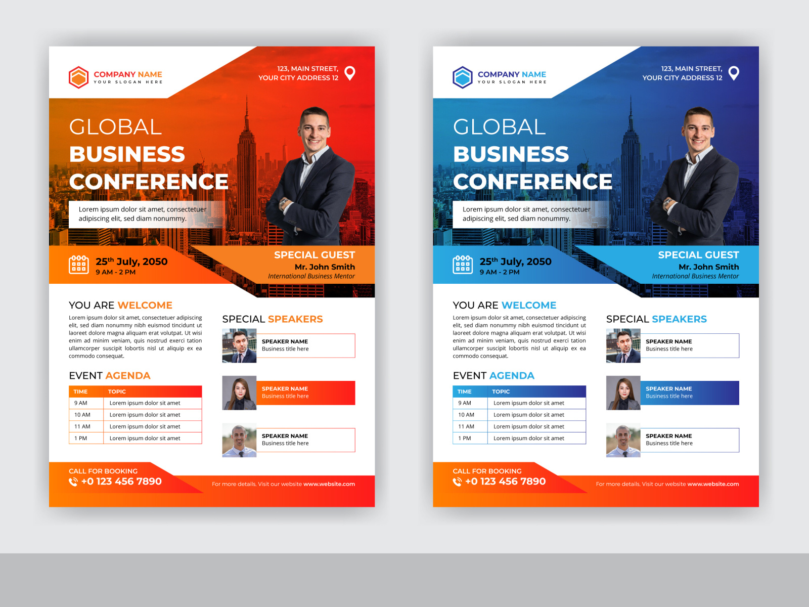 Abstract Global Business Conference Flyer Template Design by Shoriful ...