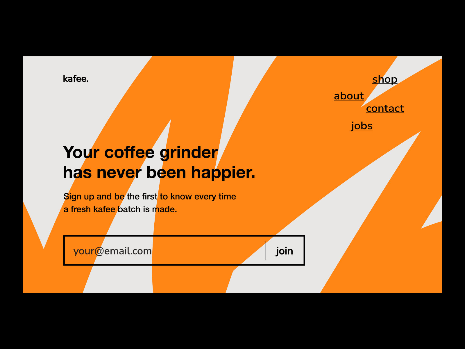 kafee. landing page by Adriana Marino on Dribbble