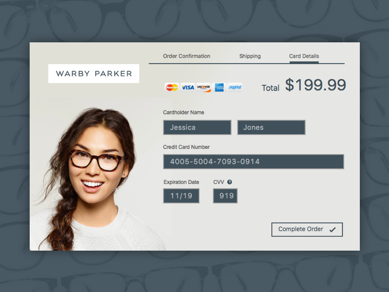 Credit Card Payment UI by Chaz Spears on Dribbble