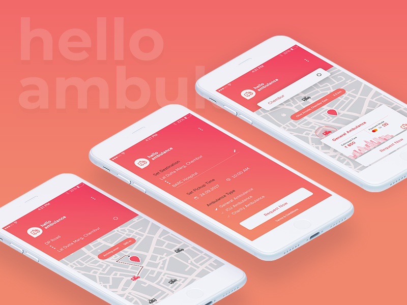 Ambulance Booking app by Siby Paulose on Dribbble