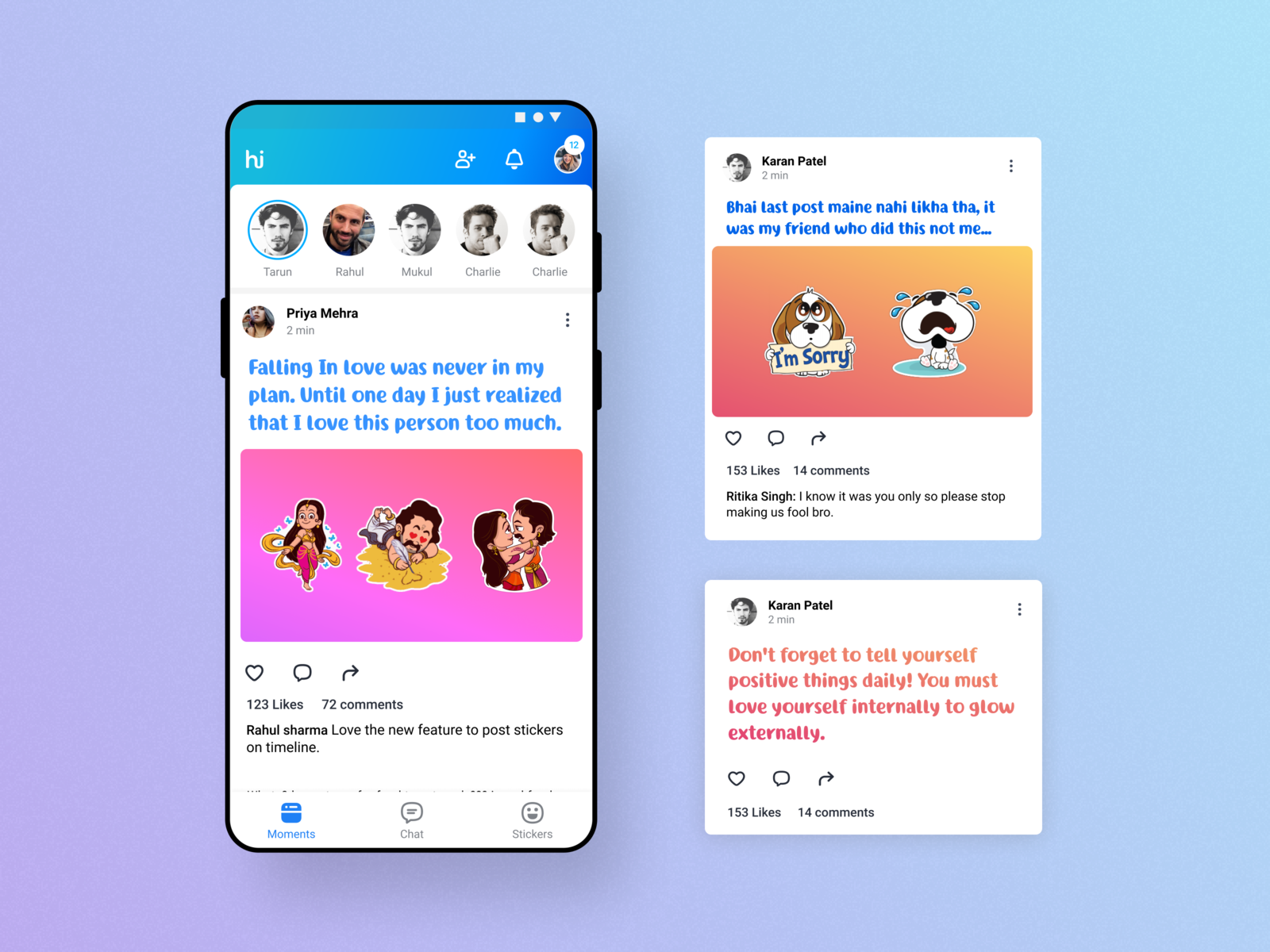 Post Sticker To Timeline by Ajay Kumar for Hike on Dribbble