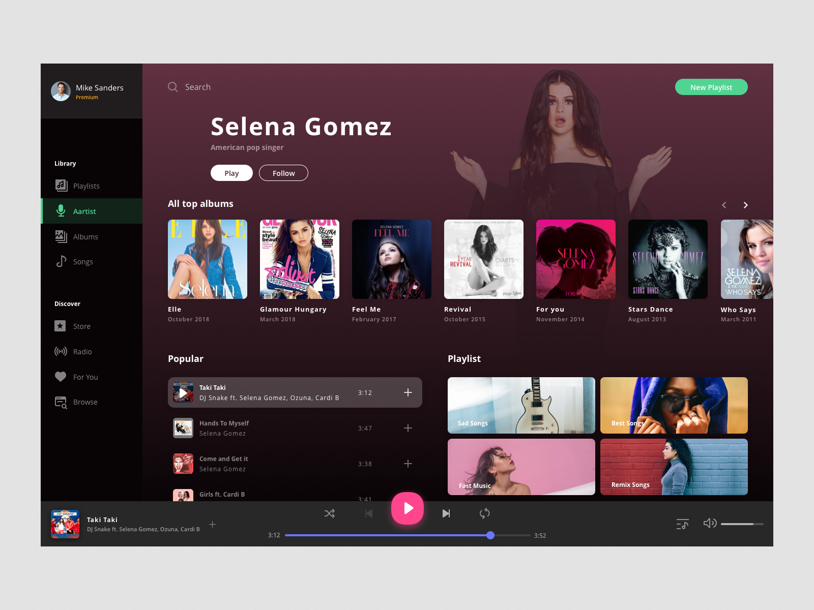 Dribbble - apple_os_music_player.png by Khurram Shehzad