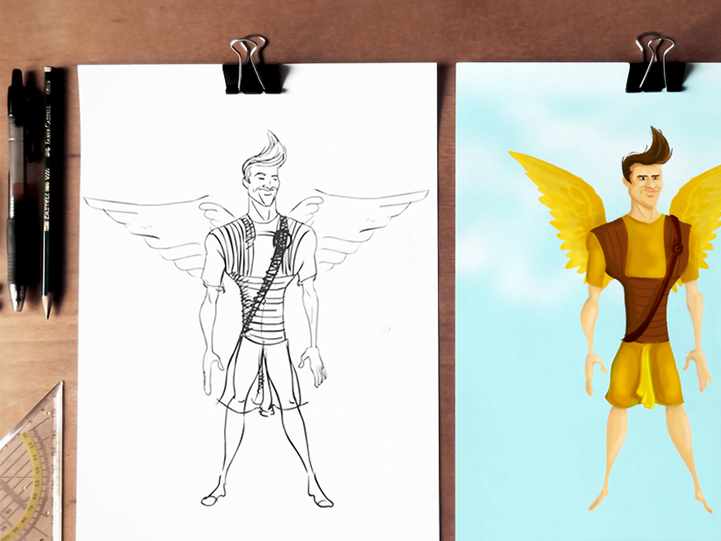 Custom Angel Illustrations for the Angel Mail iPhone App by Designli on ...