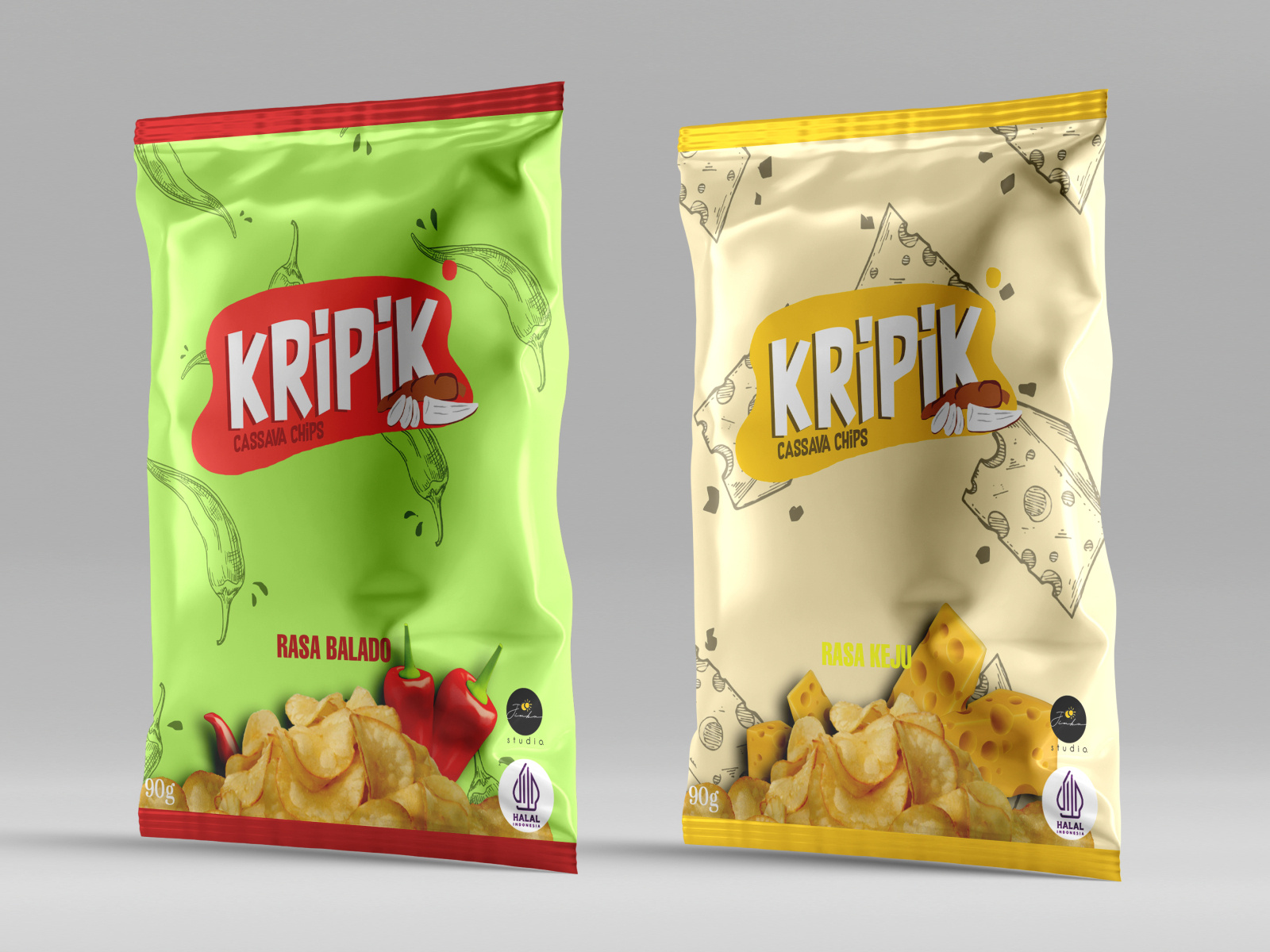 Cassava Chips Packaging Design By Bli Made On Dribbble