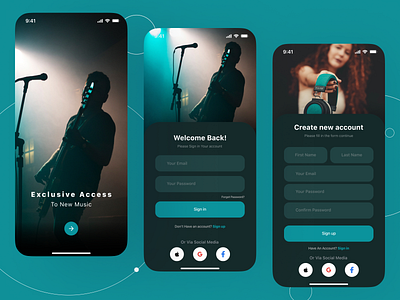 Login / Register - Music Player by Amirhossein Ebrahimi on Dribbble