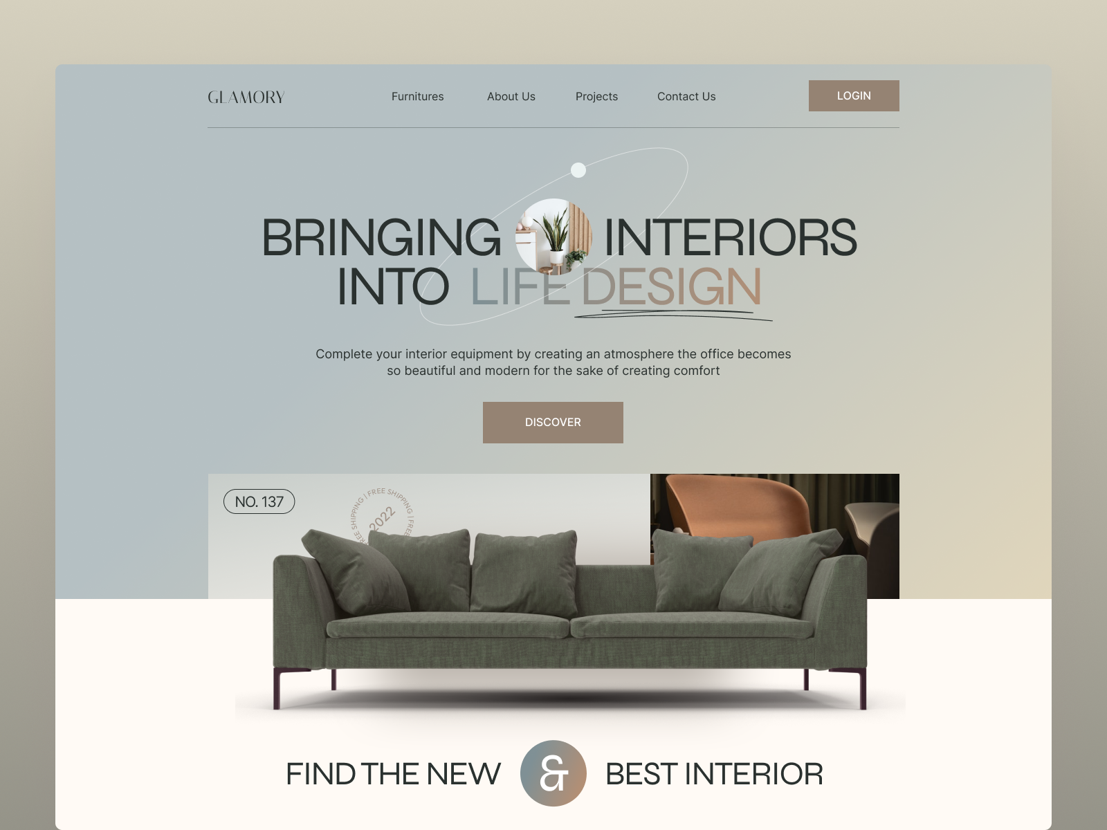 Interior design landing page by Eugenia on Dribbble