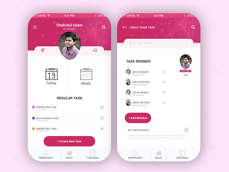 Task management App by Shahidul Islam Shishir on Dribbble