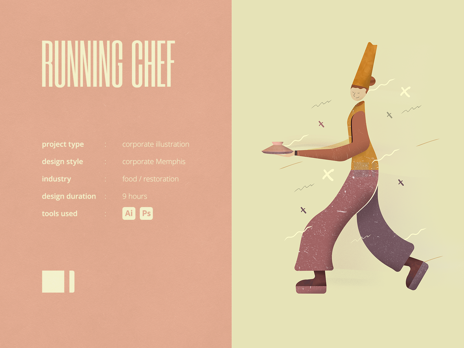 RUNNING CHEF - Minimalistic Corporate Illustration by darksquarelab on ...