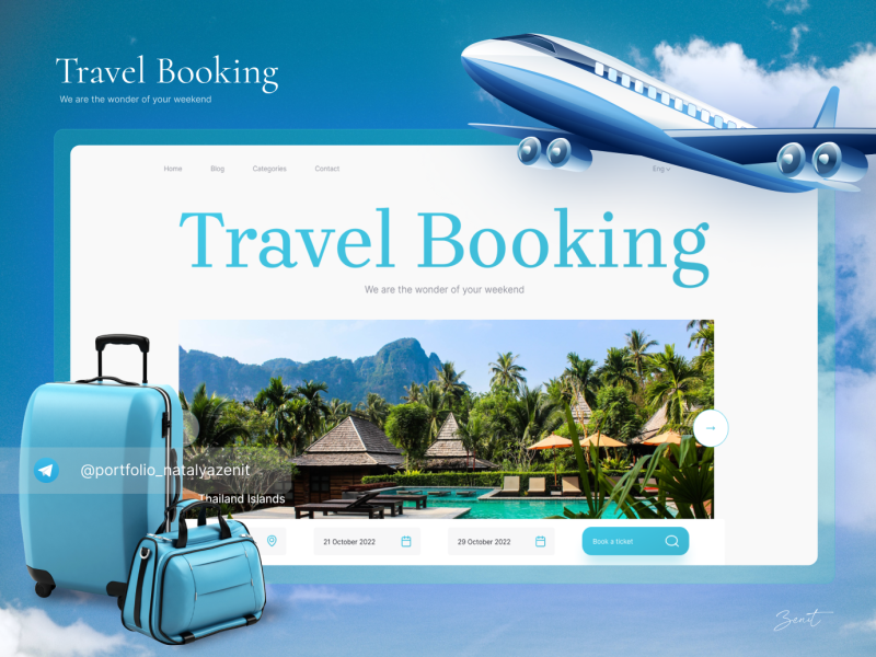 Travel Booking Landing Page by Natalia Zenit on Dribbble