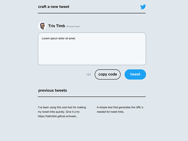 Tweet Link Tool by tris timb on Dribbble