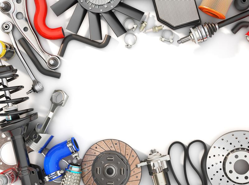 Real Auto parts isolation on a white background, 3d illustration by ...