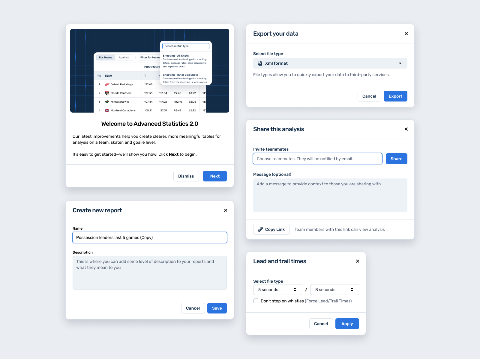 Modal designs by Aidan McVea on Dribbble