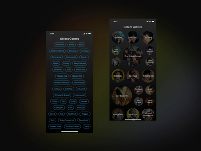 Music App | Select Genres 2.0 by Gleb Stroganov on Dribbble