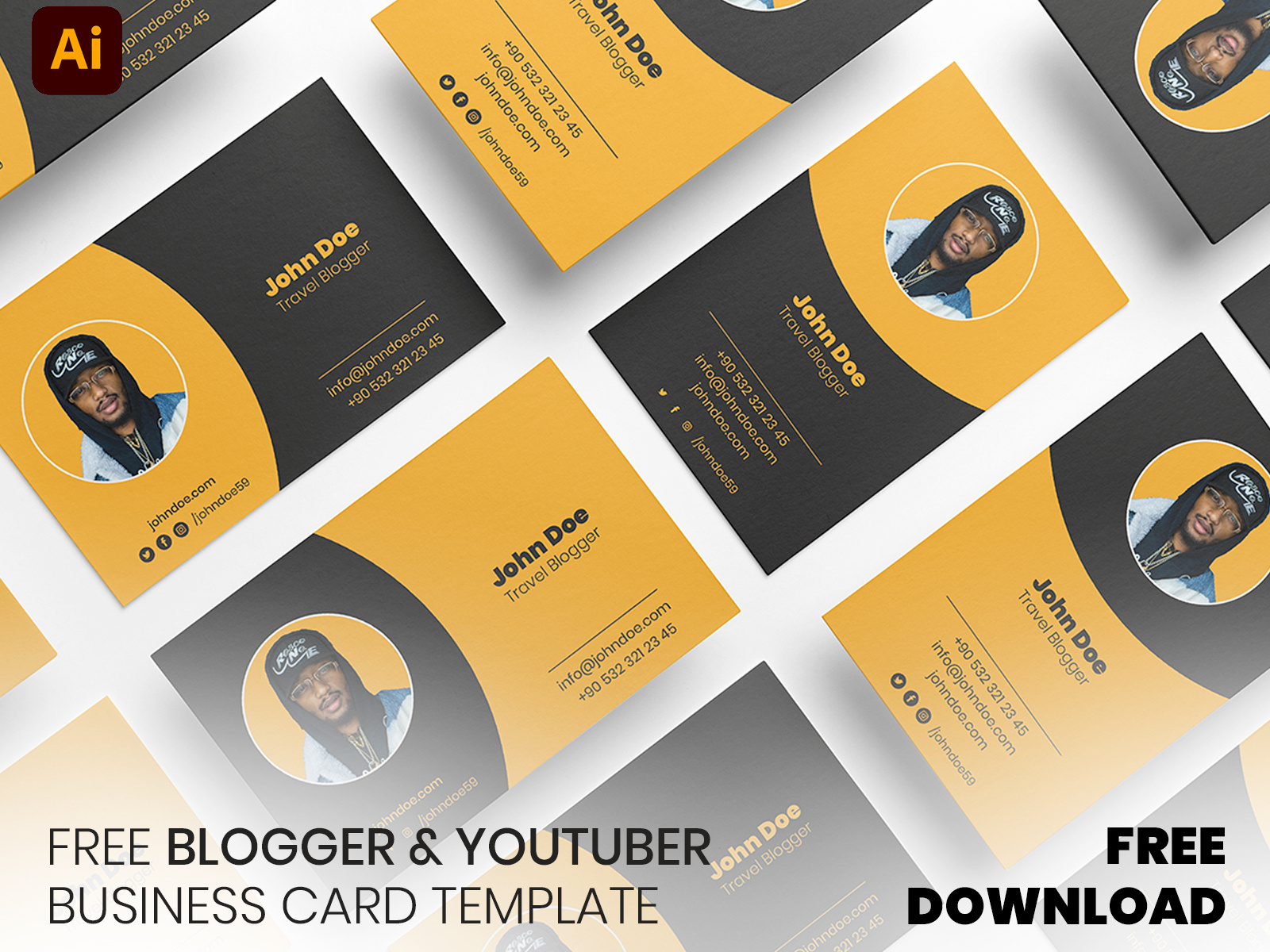 Free Blogger Business Card Template / Free Download by Oğuzhan Kayan on ...