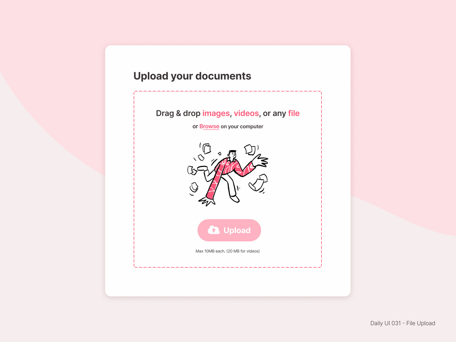 Daily UI 031 : File Upload by Hiroe Ito on Dribbble