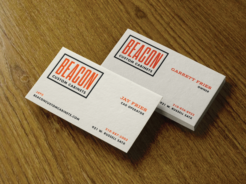 Beacon Custom Cabinets - Business Card Mock-up by Blake Kaiser on Dribbble