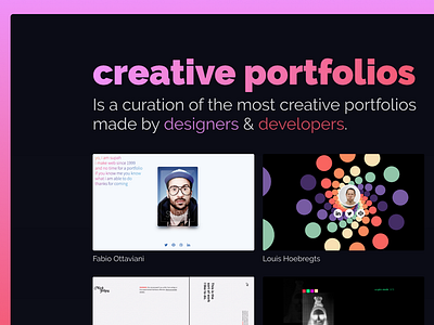 Creative Portfolios by Raul Dronca on Dribbble