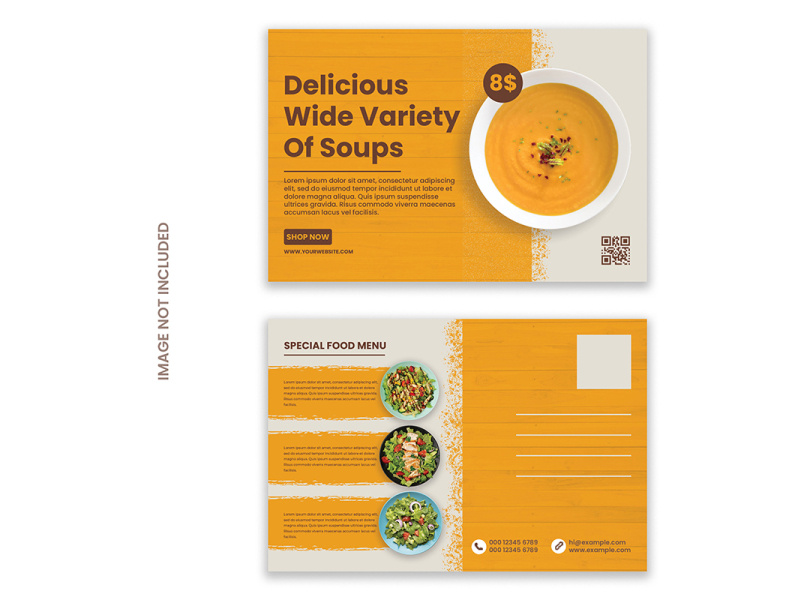 Restaurant Food Postcard Design by Graphics City on Dribbble