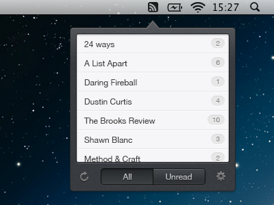 Menubar RSS App by Dan Carlberg on Dribbble