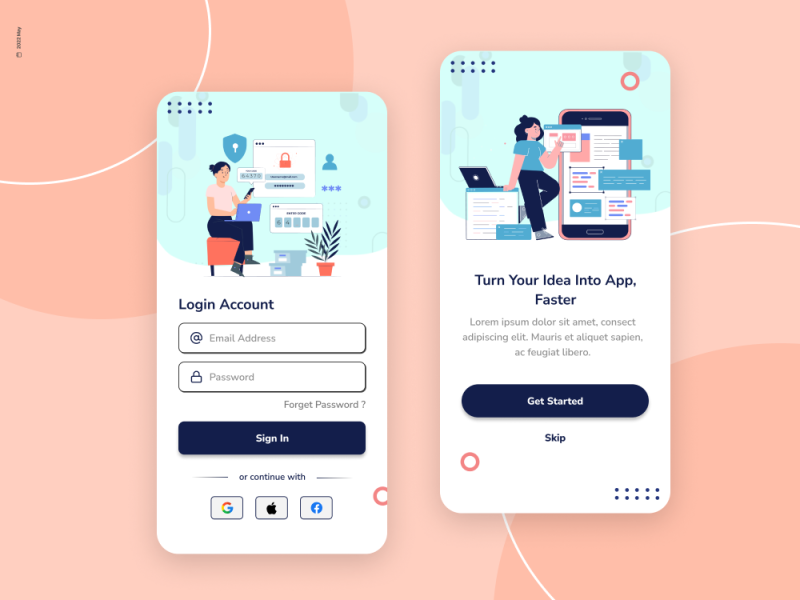 Ui Login/Register Mobile App Design by Indu yadav on Dribbble