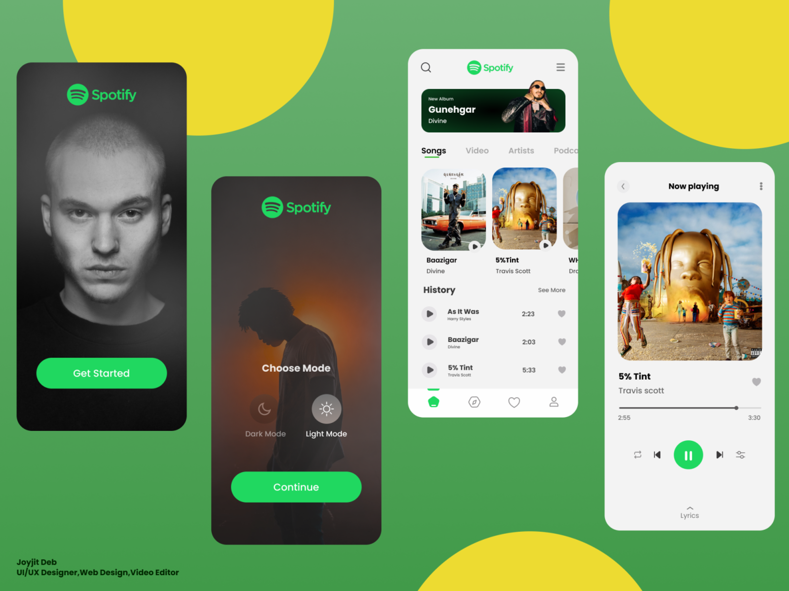 Spotify UI Redesign (concept) by Joyjit Deb (J.J) on Dribbble