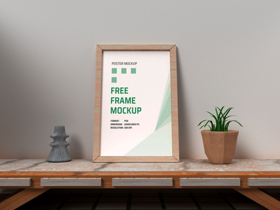 Free wood frame mockup by Graphic Brooli on Dribbble