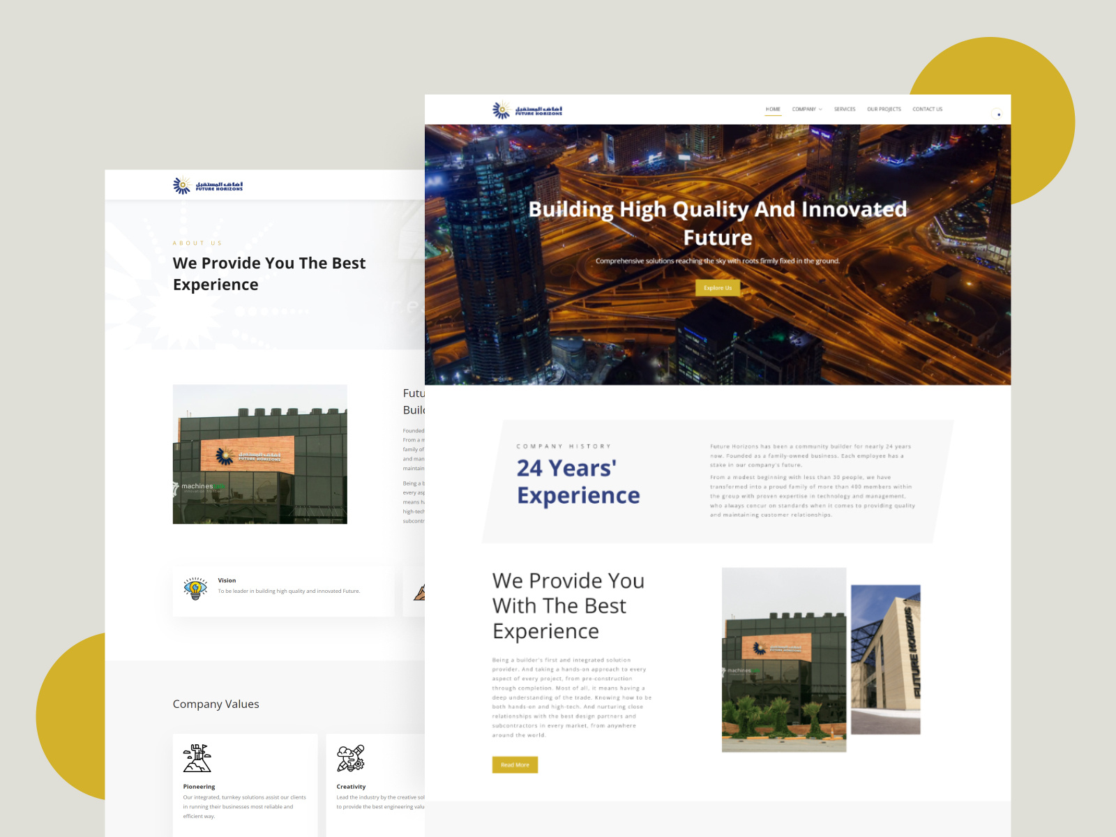 Landing page design for Future Horizon Website by Krishnajith on Dribbble