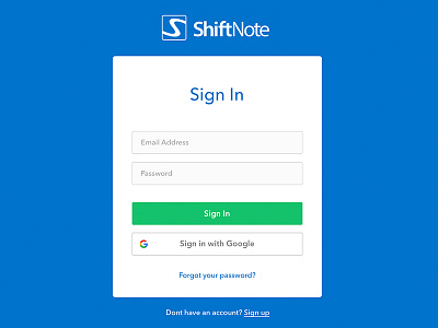 Shiftnote Login by John Moore on Dribbble