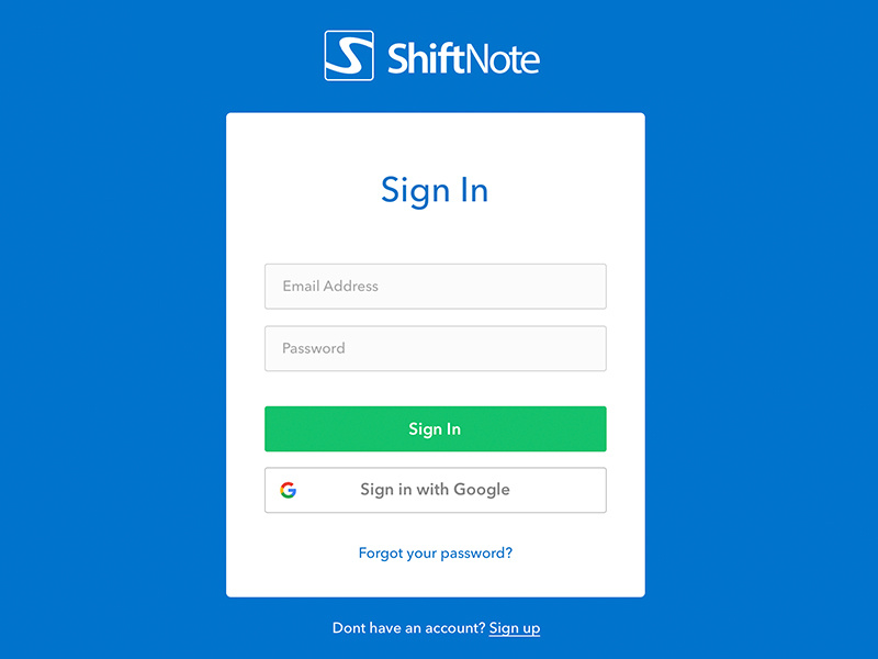 Shiftnote Login by John Moore on Dribbble