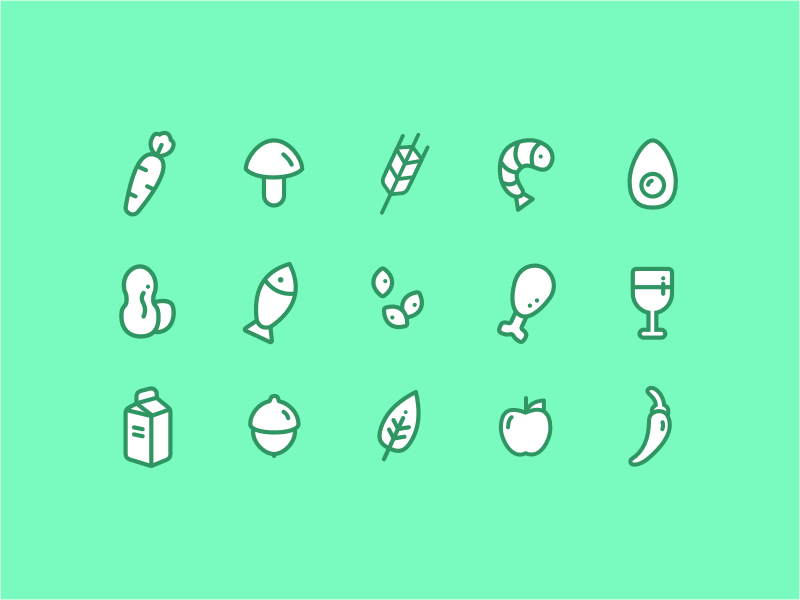Food icon set by Monika Michalczyk on Dribbble