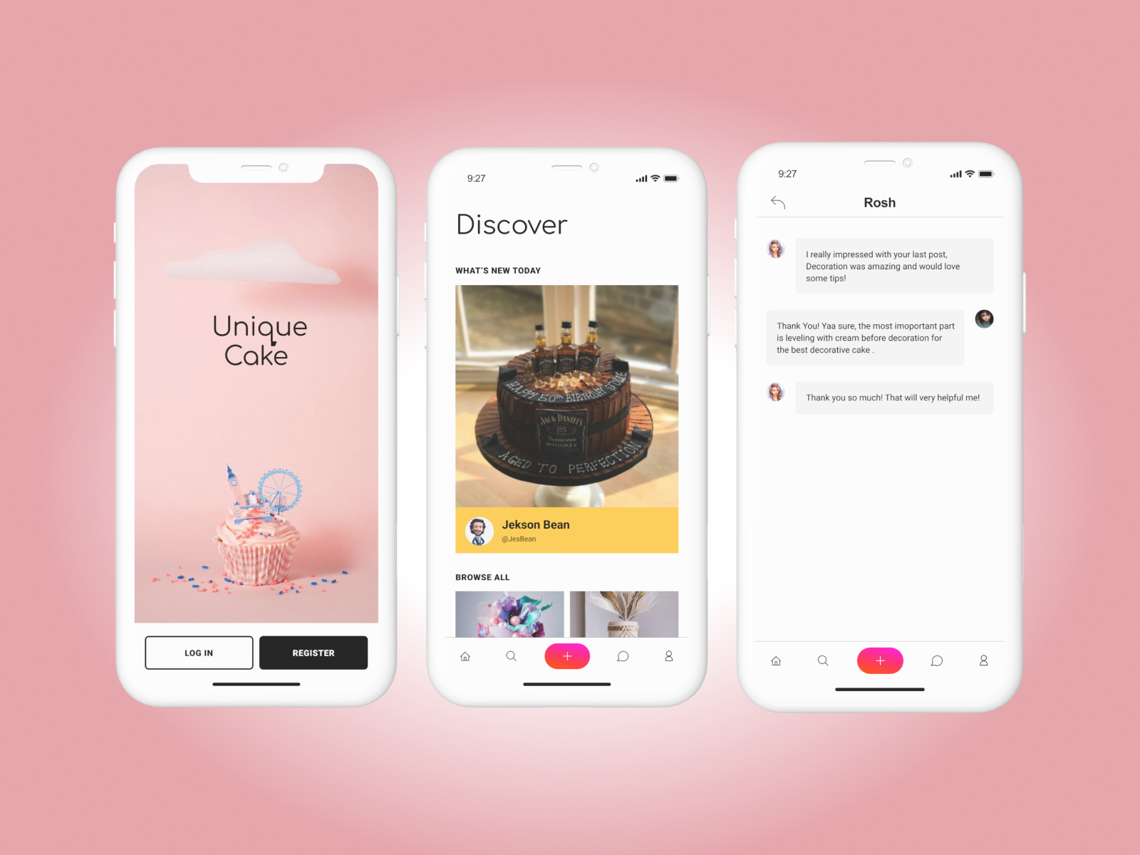 Unique cake Mobile Application by Darshana Jadeja on Dribbble