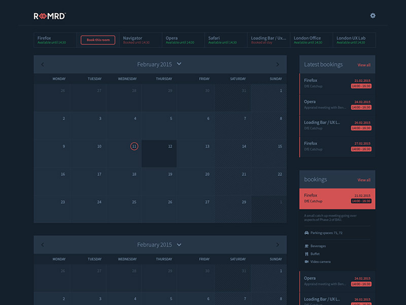 Internal Meeting Room Booking System by Dennis Terrey on Dribbble
