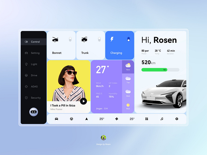 HMI Concept No.13 by Rosen for RaDesign on Dribbble