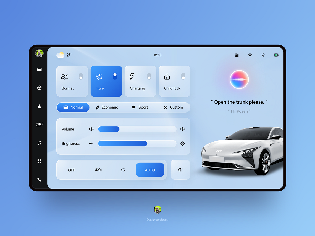 HMI Concept No.14 by Rosen for RaDesign on Dribbble
