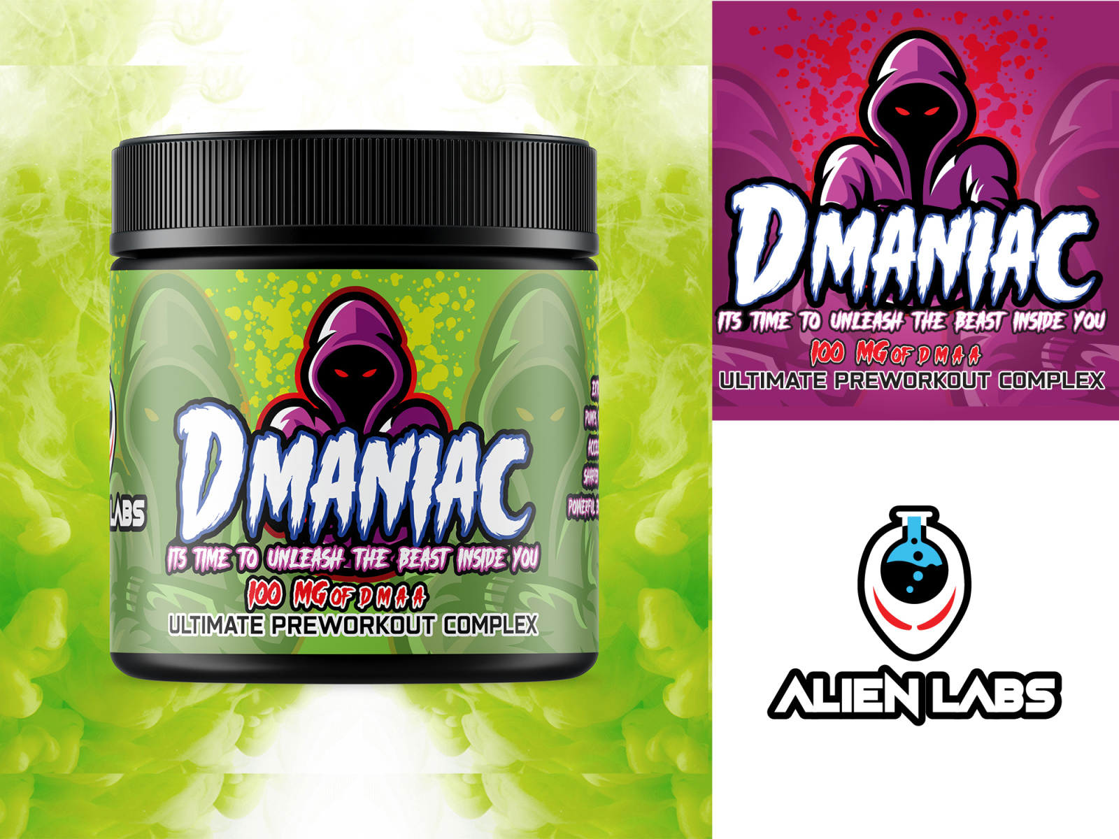 Branding & Packaging Design for DMANIAC Pre-Workout Supplement by Haris ...
