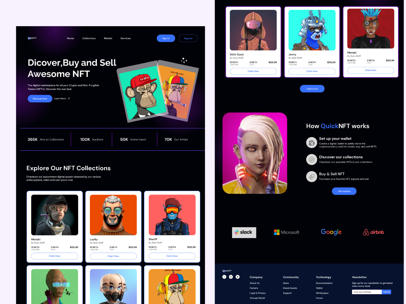 NFT landing page by John Olamide oboyibo on Dribbble