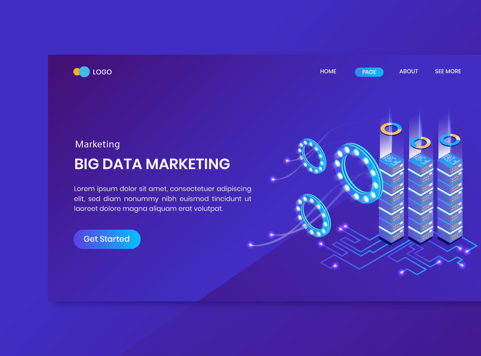 Big Data Isometric Concept by NanoAgency on Dribbble