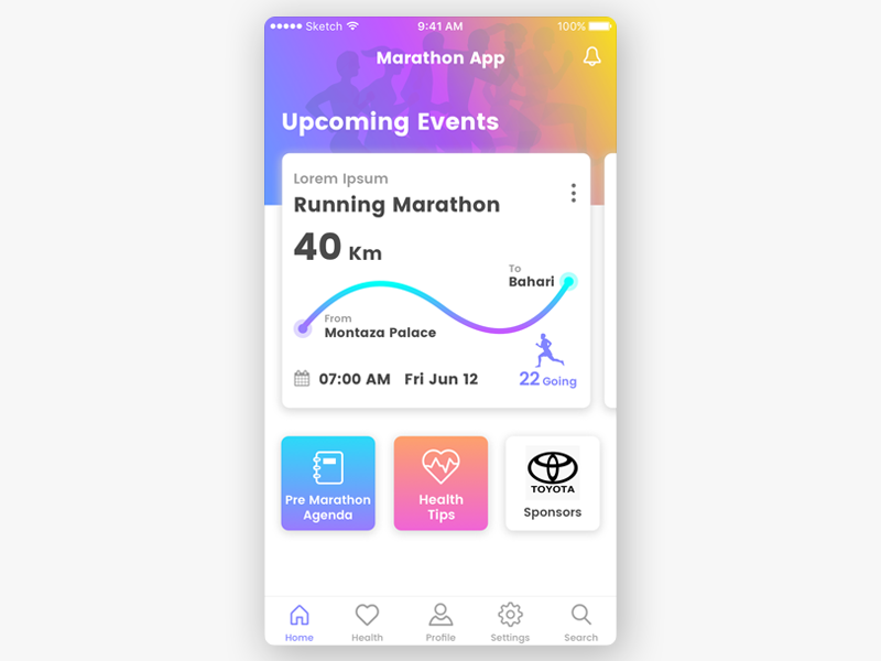Marathons App by Rotana Rezk on Dribbble