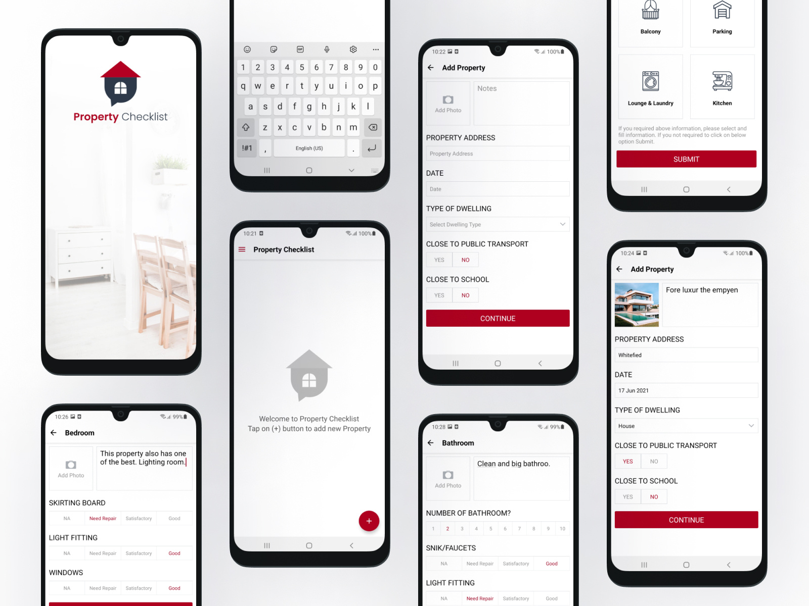 Property Checklist Mobile App UI by Chirag Vadukia on Dribbble