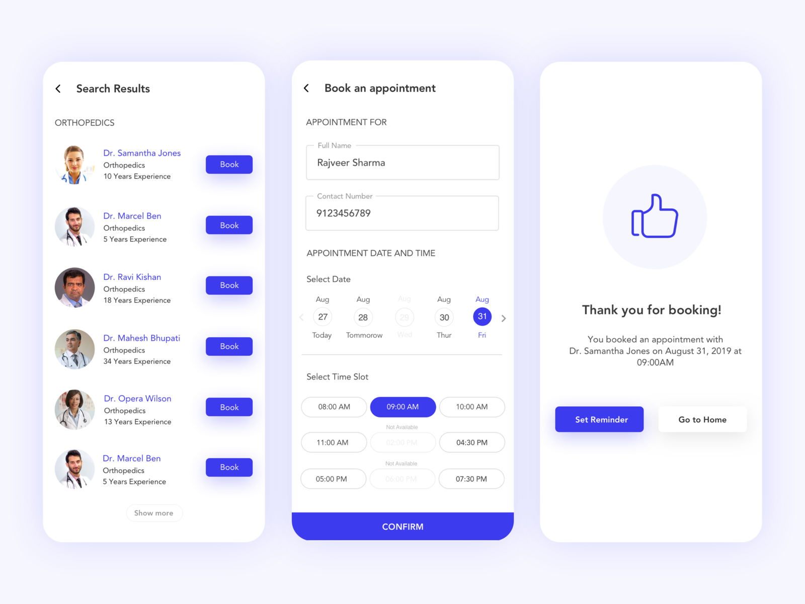 Book Appointment UI Concept by Rajveer on Dribbble