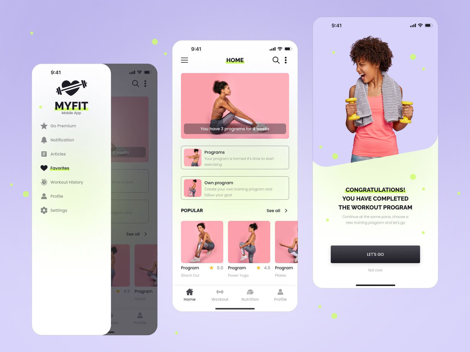 Mobile Fitness App by Katsiaryna Lysykh on Dribbble