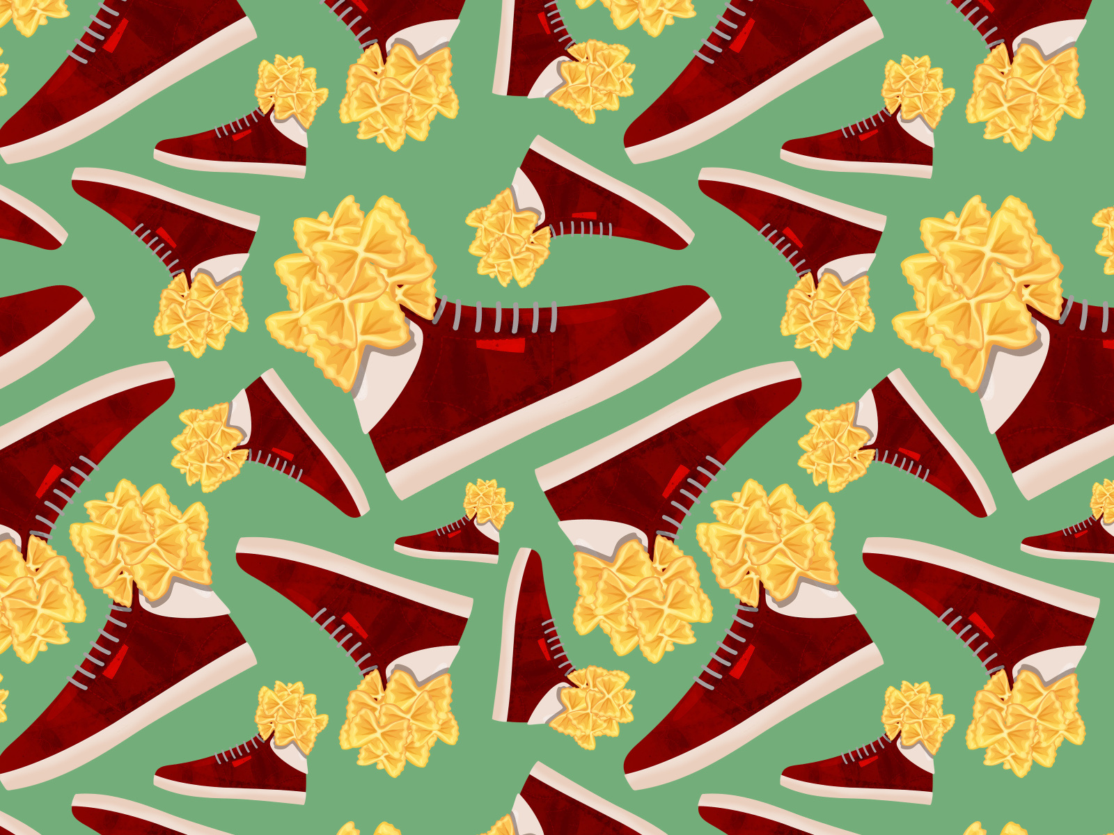 Pasta Shoe Pattern by Malika yaser on Dribbble
