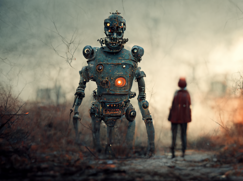When human meets robot (AI) by DVK the artist on Dribbble