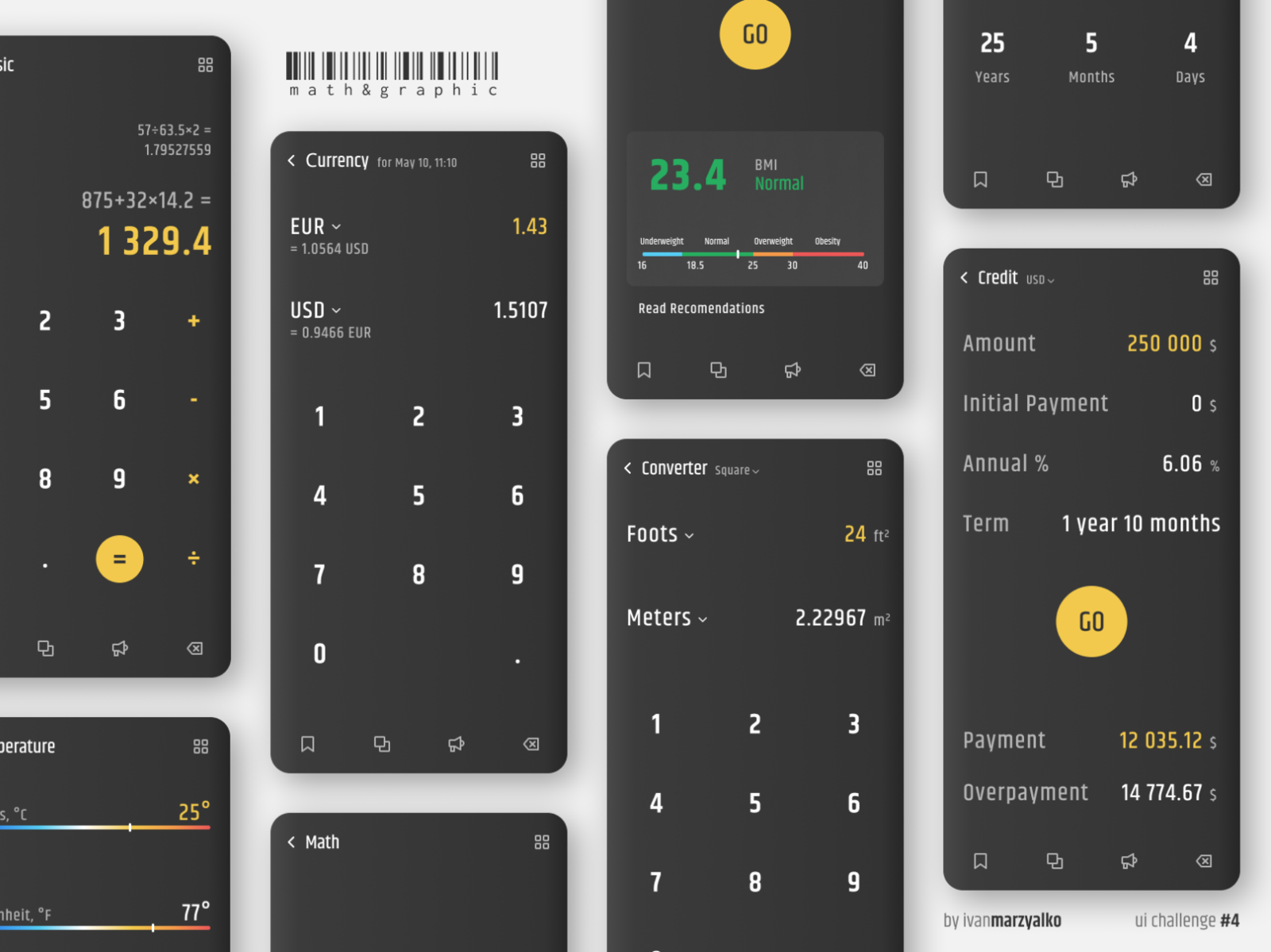 Calculation App by Ivan Marzyalko on Dribbble